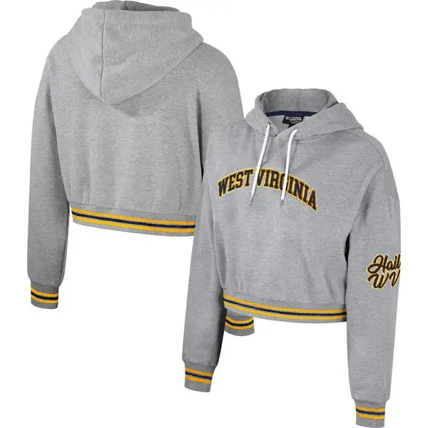 THE WILD COLLECTIVE Cropped Pullover Hoodie - Heather Gray