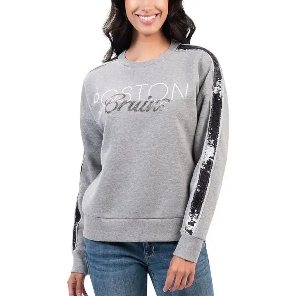 G-III 4HER BY CARL BANKS Boston Bruins Penalty Box Pullover Sweatshirt