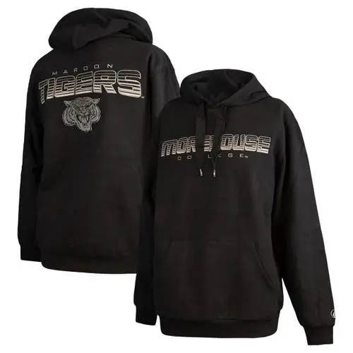 FISLL Morehouse Maroon Tigers Puff Print Sliced Pullover Hoodie