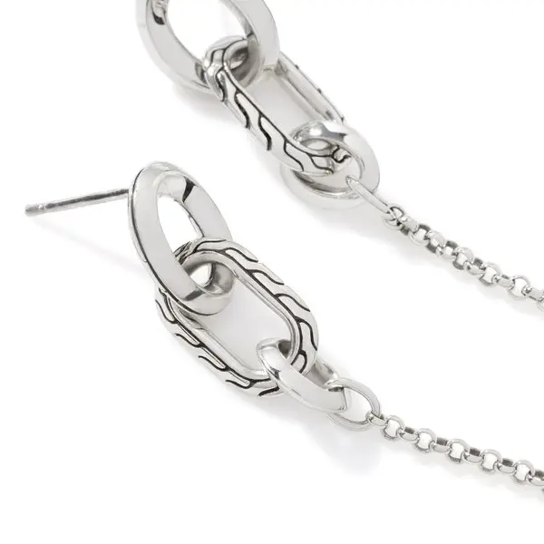 John Hardy Carved Chain Drop Earrings