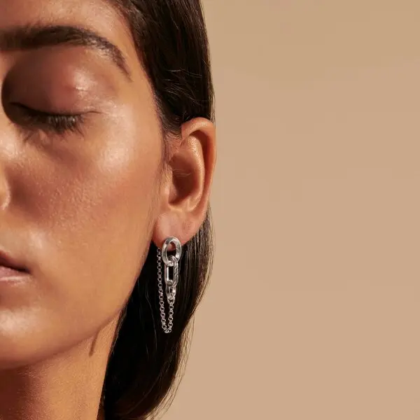 John Hardy Carved Chain Drop Earrings