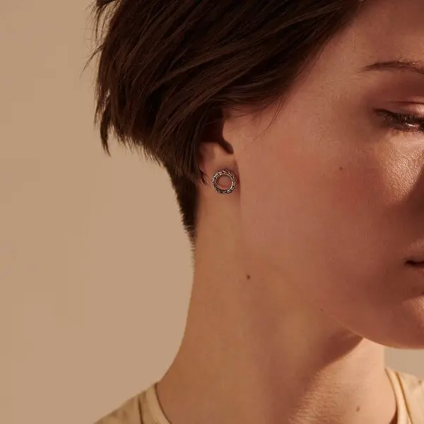 John Hardy Carved Chain Stud Earrings