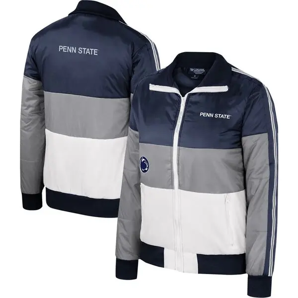 THE WILD COLLECTIVE Penn State Nittany Lions Color-block Puffer Full-zip Jacket - Gray