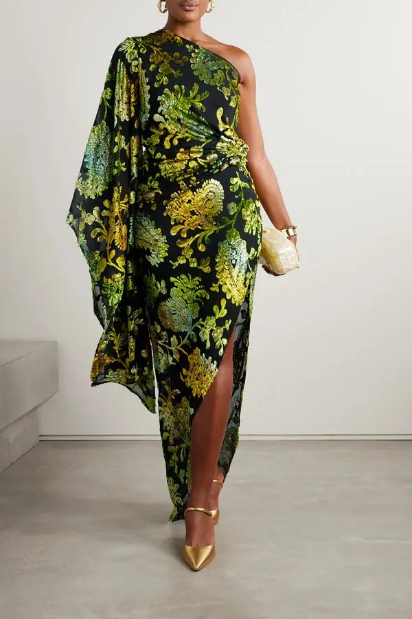 green emerald velvet dress TAHIRAE GOWN main image 1