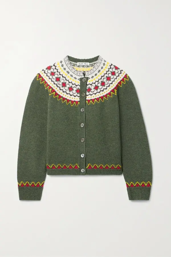 ALEX MILL Hilde Fair Isle Merino Wool Cardigan