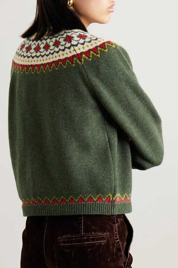 ALEX MILL Hilde Fair Isle Merino Wool Cardigan
