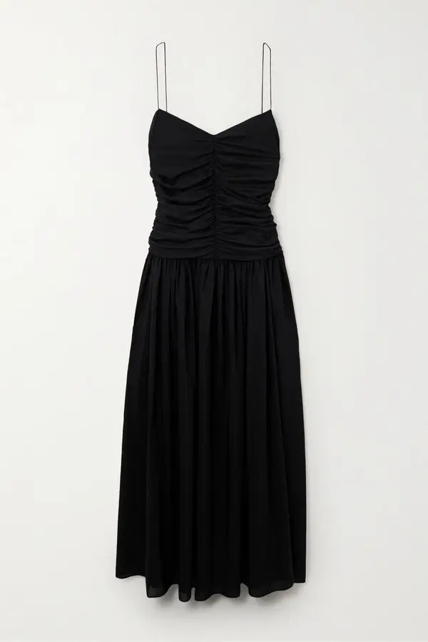 sachin and babi light blue dress Black Shirred Drop Waist Daisy Midi Dress