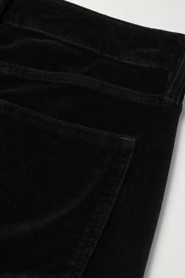 FRAME Le Crop Mini Boot Velvet Kick Flare Pants - Black