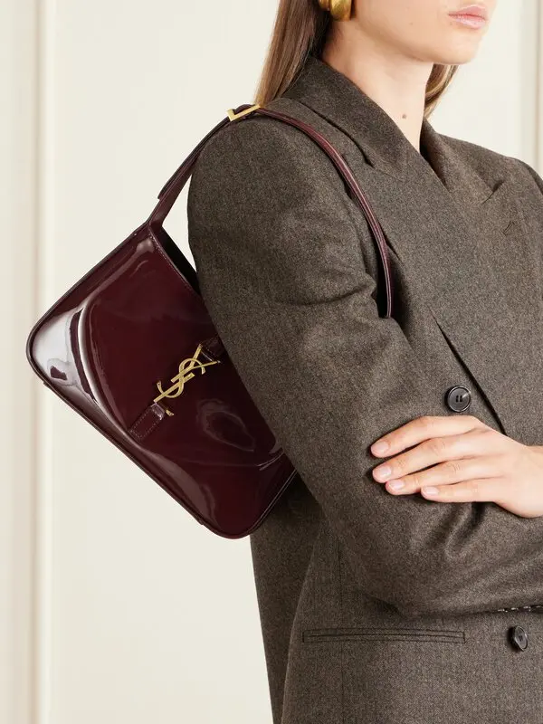 Saint Laurent Le 5 À 7 Patent-leather Shoulder Bag - Red