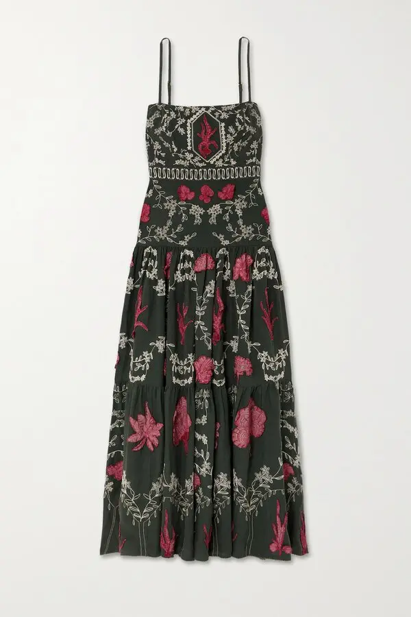 Agua by Agua Bendita | Lima Encaje Long Dress | Green Xs