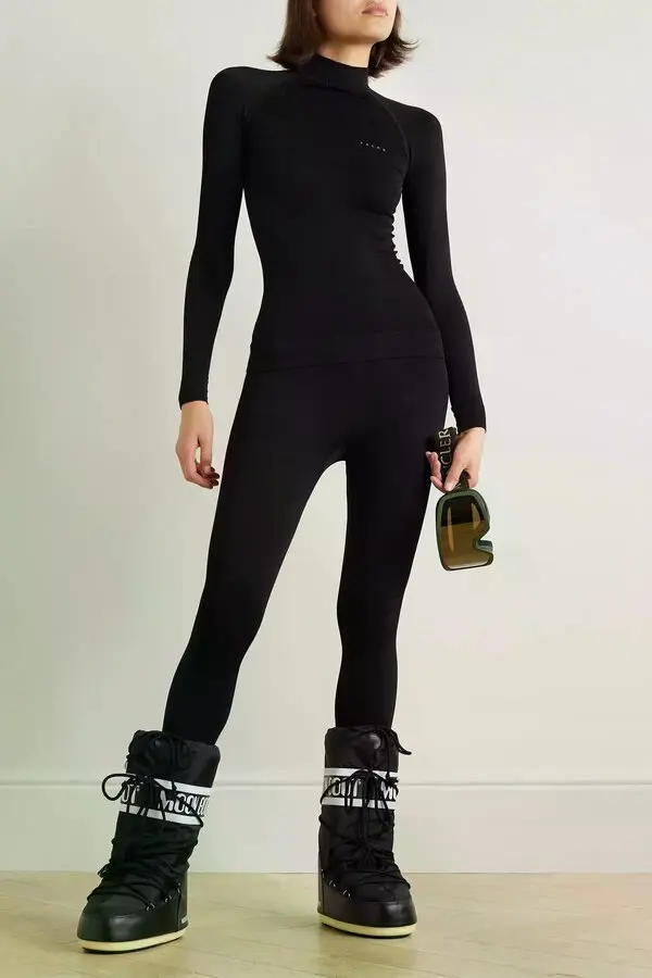Falke Ergonomic Sport System Maximum Warm Turtleneck Top - Black