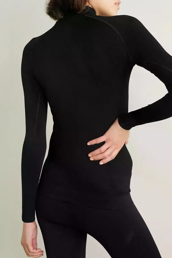 Falke Ergonomic Sport System Maximum Warm Turtleneck Top - Black