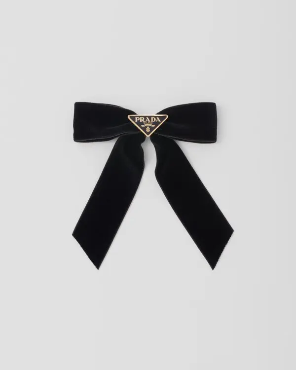 Prada Velvet Hair Clip - Black