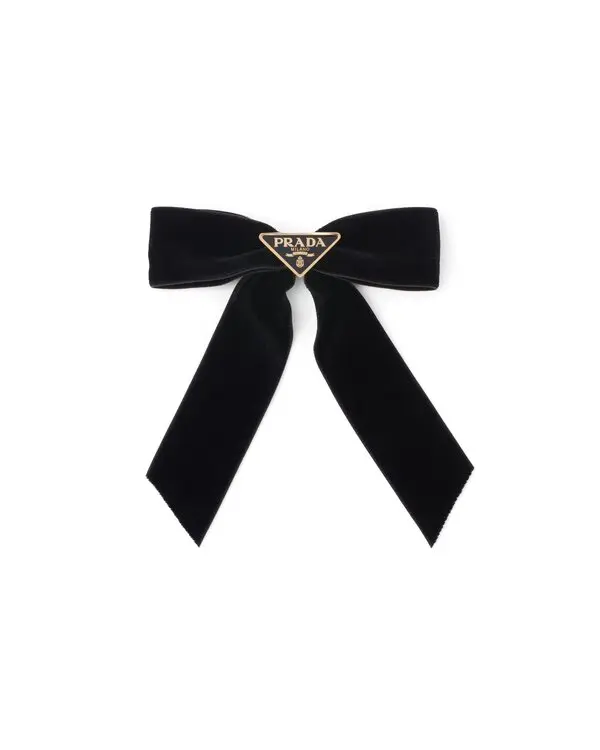 Prada Velvet Hair Clip - Black