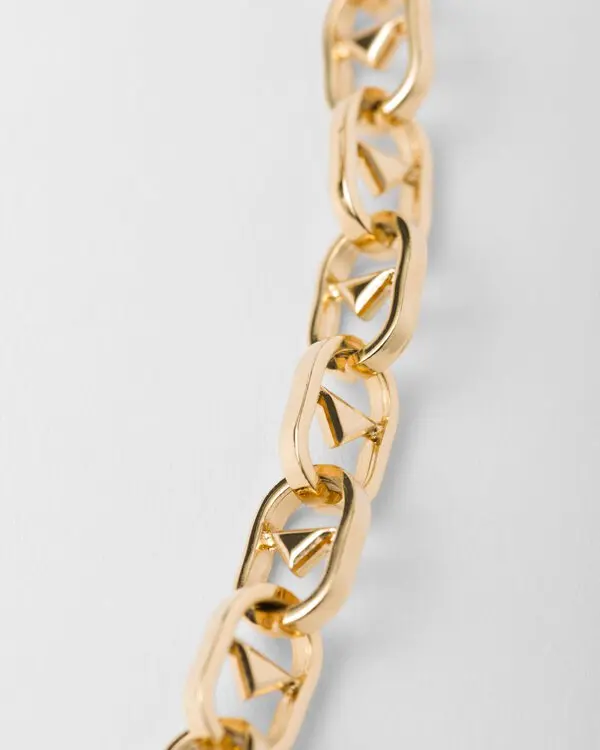 Prada Metal Chain Necklace - Gold | Editorialist