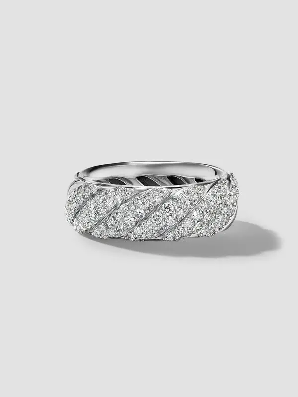 David Yurman Sculpted Cable Band Ring In Sterling