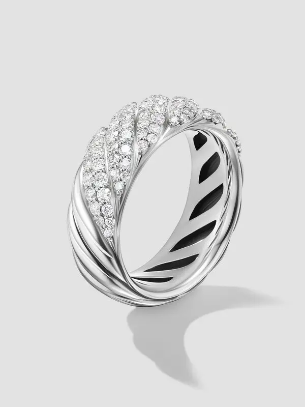 David Yurman Sculpted Cable Band Ring In Sterling