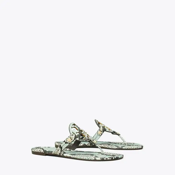 Tory Burch Miller Snake-embossed Leather Sandal