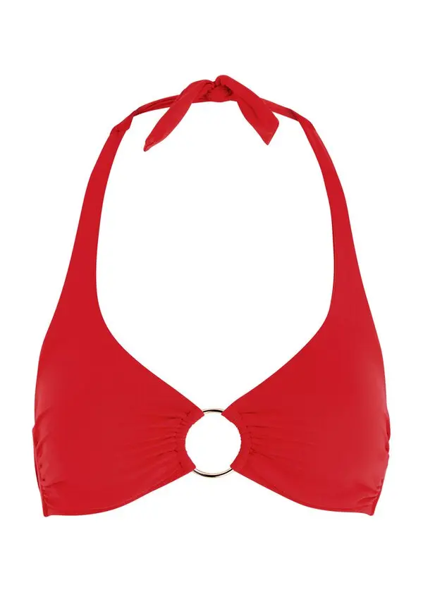 Melissa Odabash Brussels Halterneck Bikini Top - Red