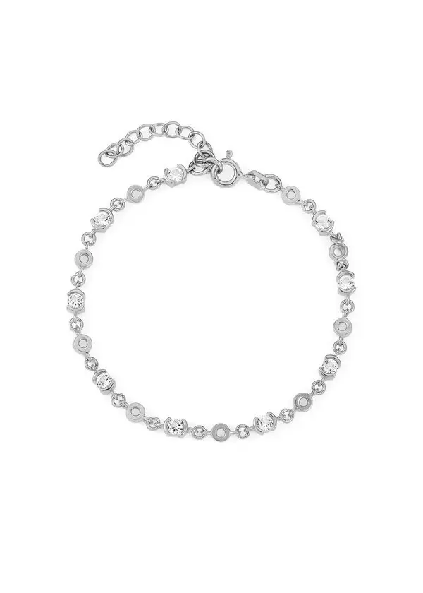 LAURA VANN Lyla Crystal-embellished Bracelet - Silver