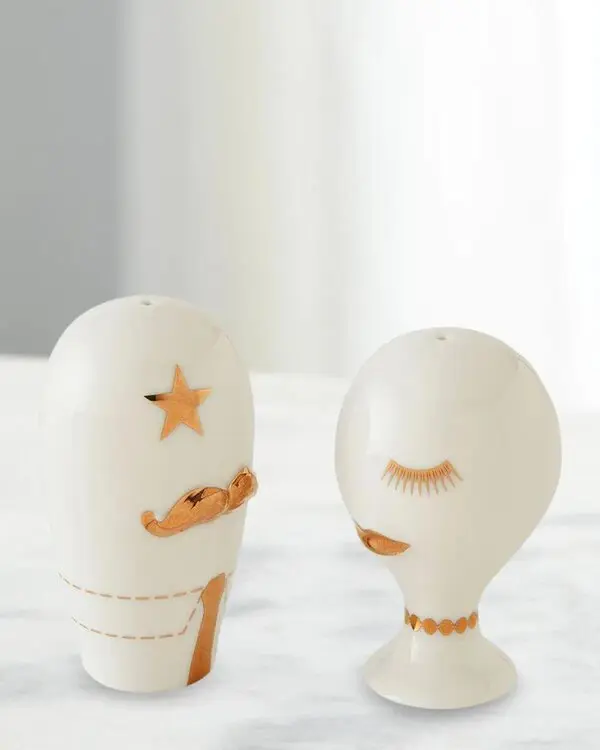 Jonathan Adler Gilded Mr. And Mrs. Muse Salt And Pepper Set