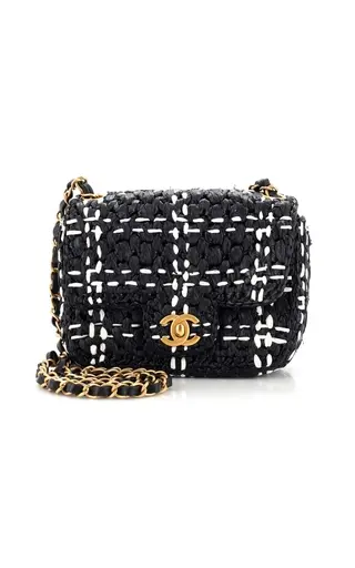 MODA ARCHIVE X REBAG Chanel Pre-owned Cc Mini Raffia Chain Flap Bag