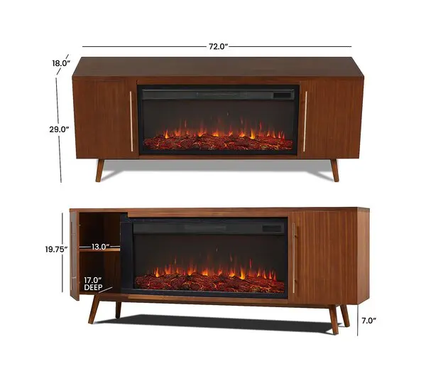 REAL FLAME Morris 72' Landscape Electric Firepl Ace Tv Stand