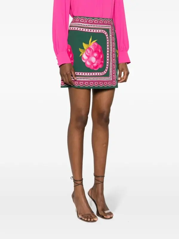 La DoubleJ Graphic-print Wrap Miniskirt