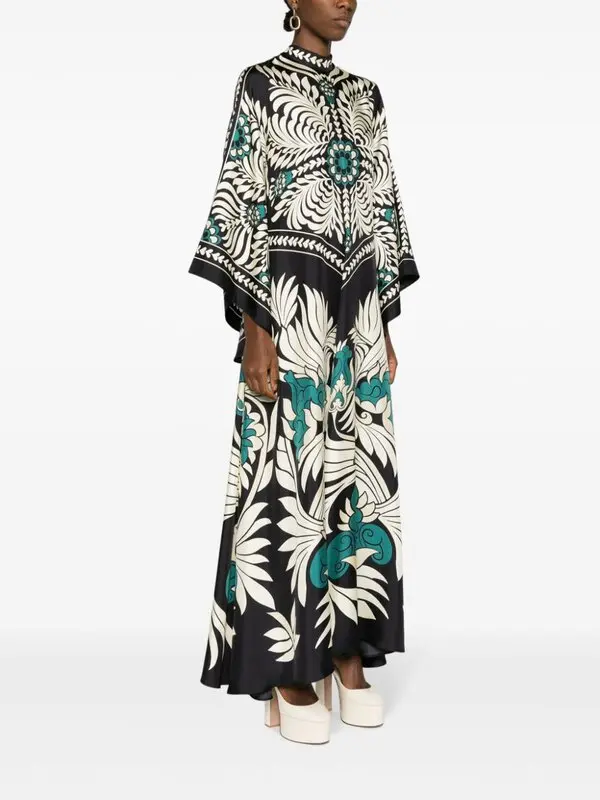 La DoubleJ Magnifico Abstract-print Silk Dress - Black