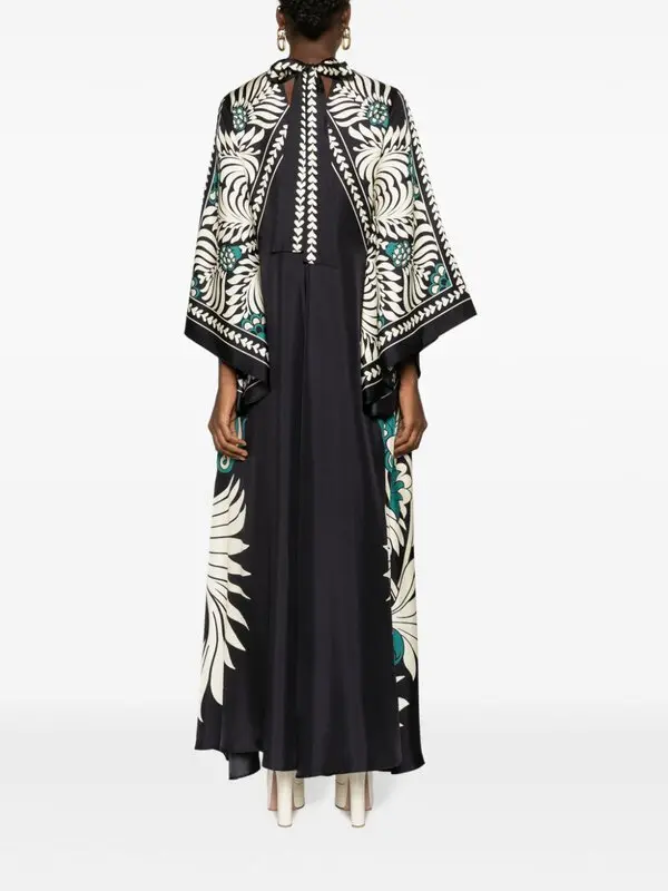 La DoubleJ Magnifico Abstract-print Silk Dress - Black