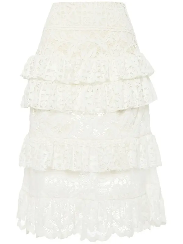 La DoubleJ Footloose Lace Midi Skirt