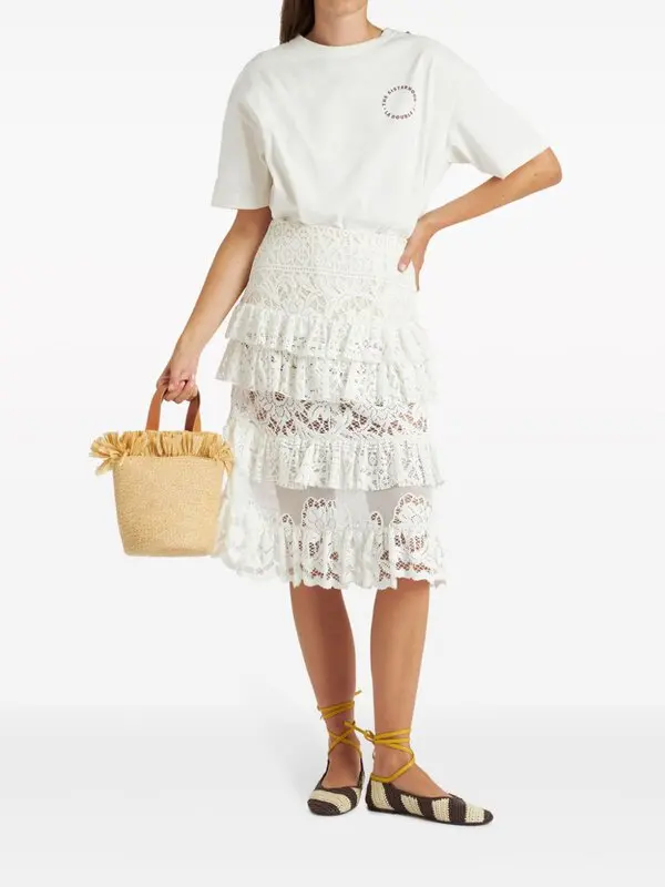 La DoubleJ Footloose Lace Midi Skirt