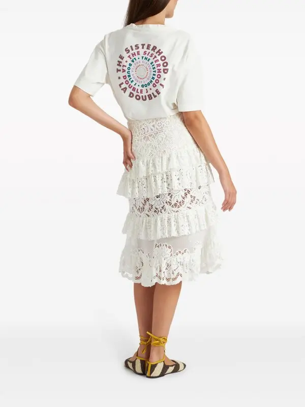 La DoubleJ Footloose Lace Midi Skirt