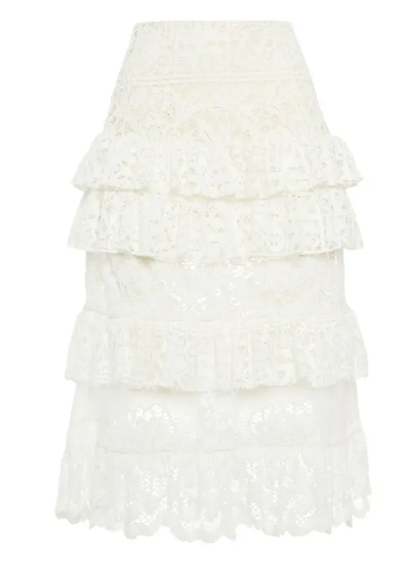 La DoubleJ Footloose Lace Midi Skirt