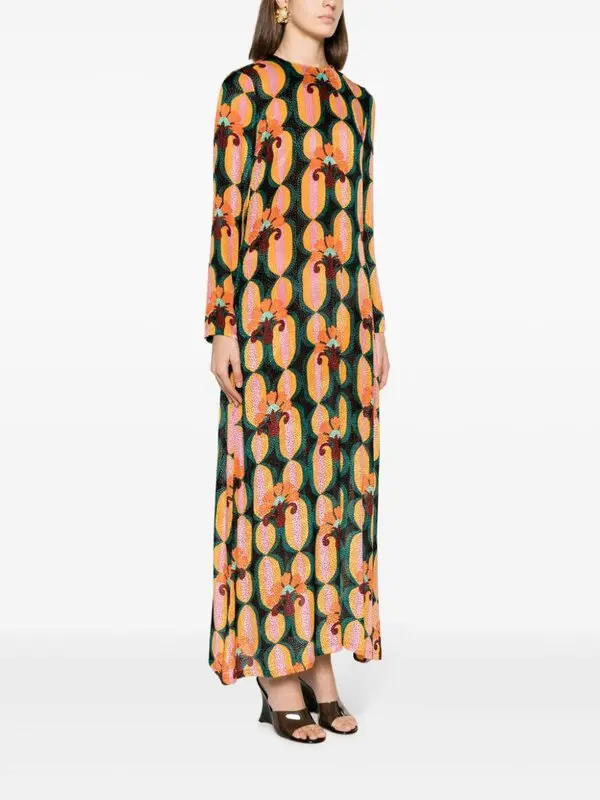 La DoubleJ Swing Geometric-print Midi Dress - Blue