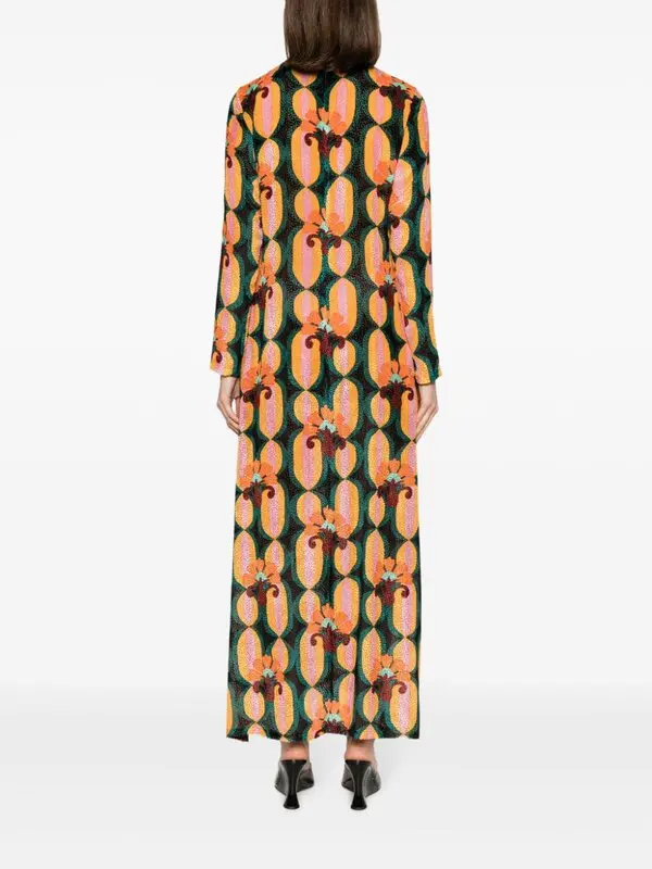 La DoubleJ Swing Geometric-print Midi Dress - Blue