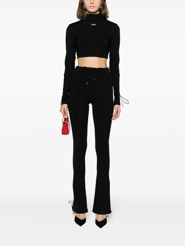 Off-White Logo-print Lace-up Leggings