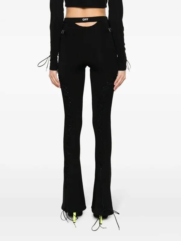 Off-White Logo-print Lace-up Leggings