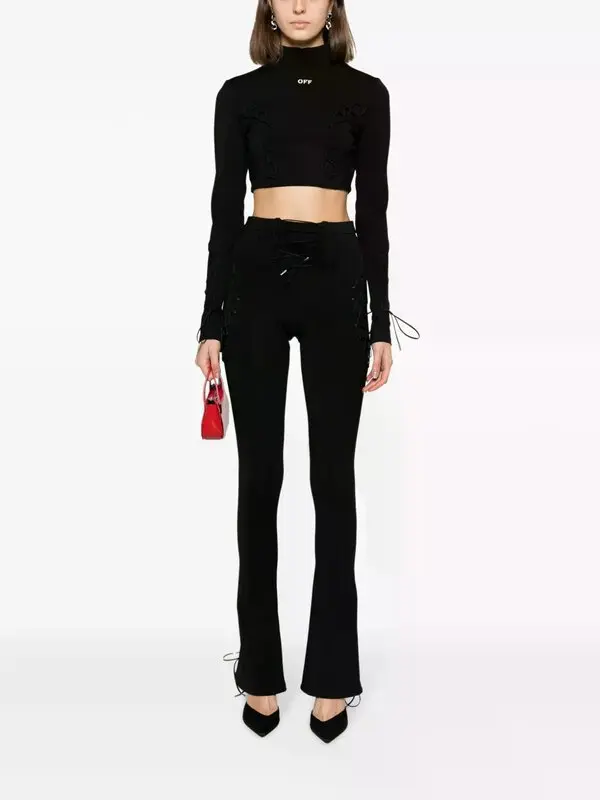 Off-White Lace-up Logo Crop Top