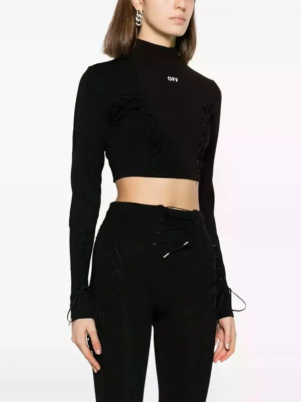 Off-White Lace-up Logo Crop Top