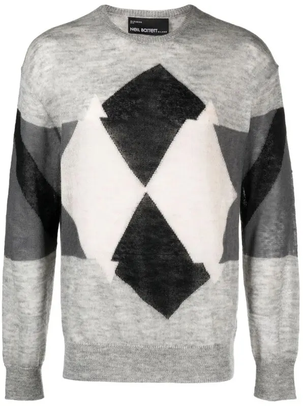 Neil Barrett Argyle Check Pattern Jumper