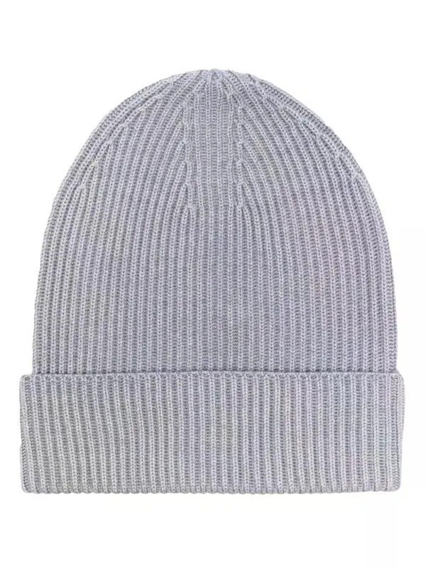 Altea Ribbed Virgin Wool Turn-up Beanie - Grey