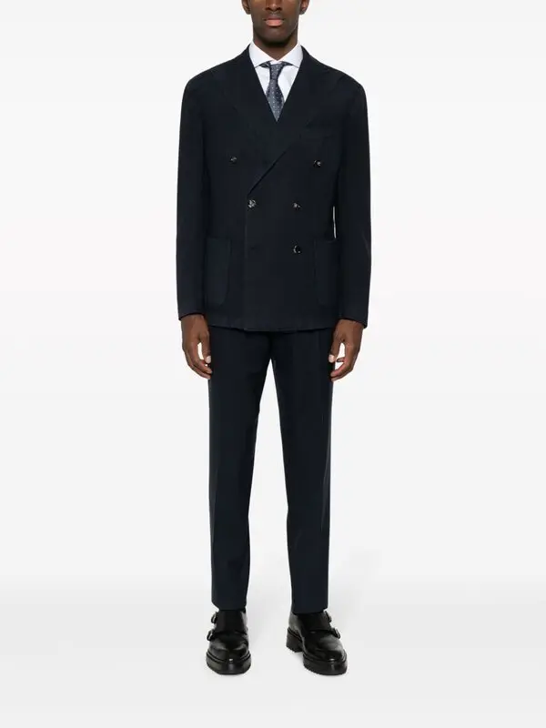 DELL'OGLIO Double-breasted Wool Suit - Blue