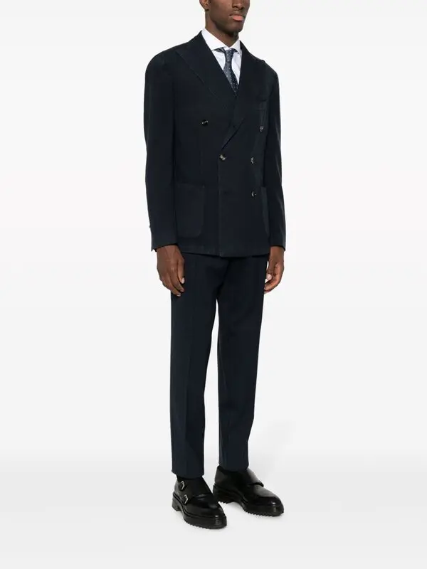 DELL'OGLIO Double-breasted Wool Suit - Blue