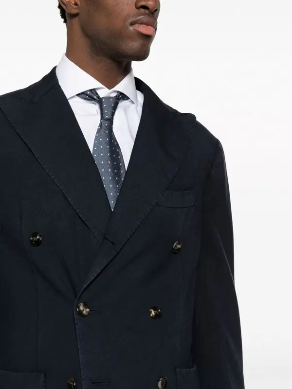 DELL'OGLIO Double-breasted Wool Suit - Blue