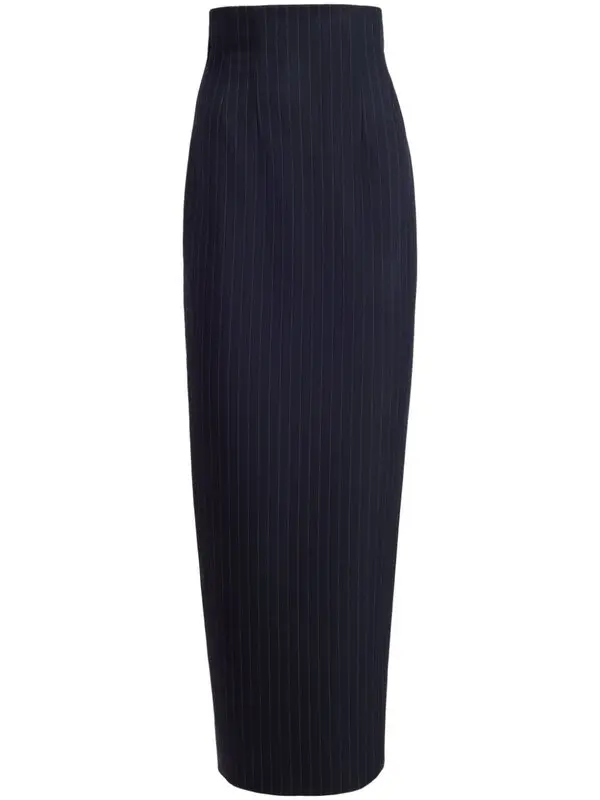 Khaite The Loxley Pinstriped Pencil Skirt
