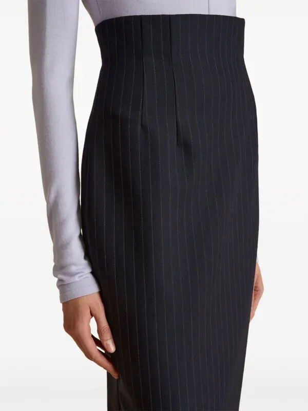 Khaite The Loxley Pinstriped Pencil Skirt