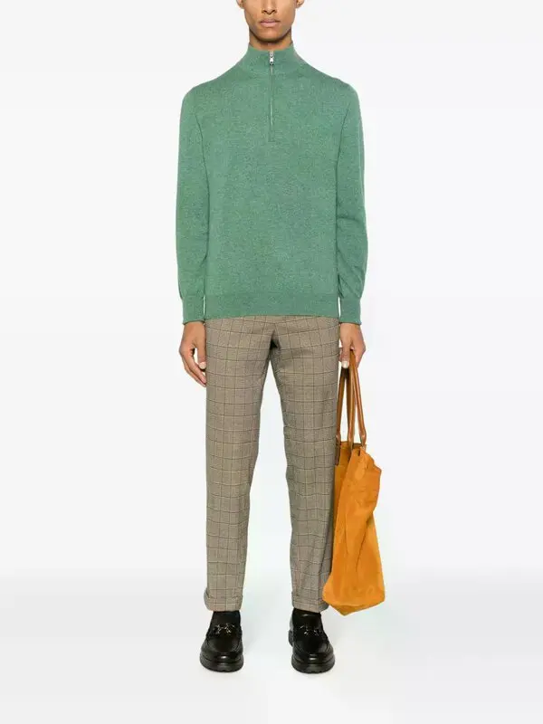 BALLANTYNE Short-zip Cashmere Jumper