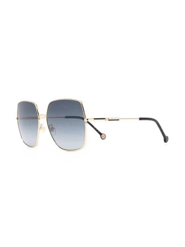 Carolina Herrera Logo Engraved Square Frame Sunglasses