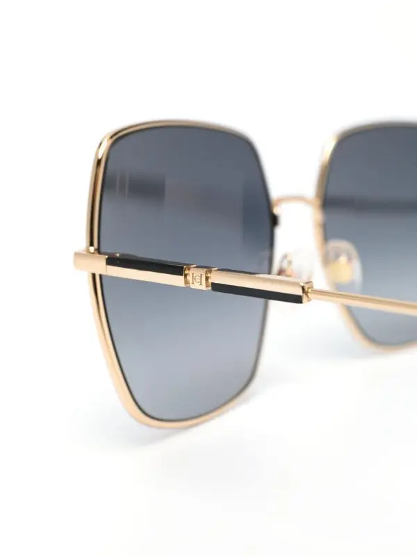 Carolina Herrera Logo Engraved Square Frame Sunglasses